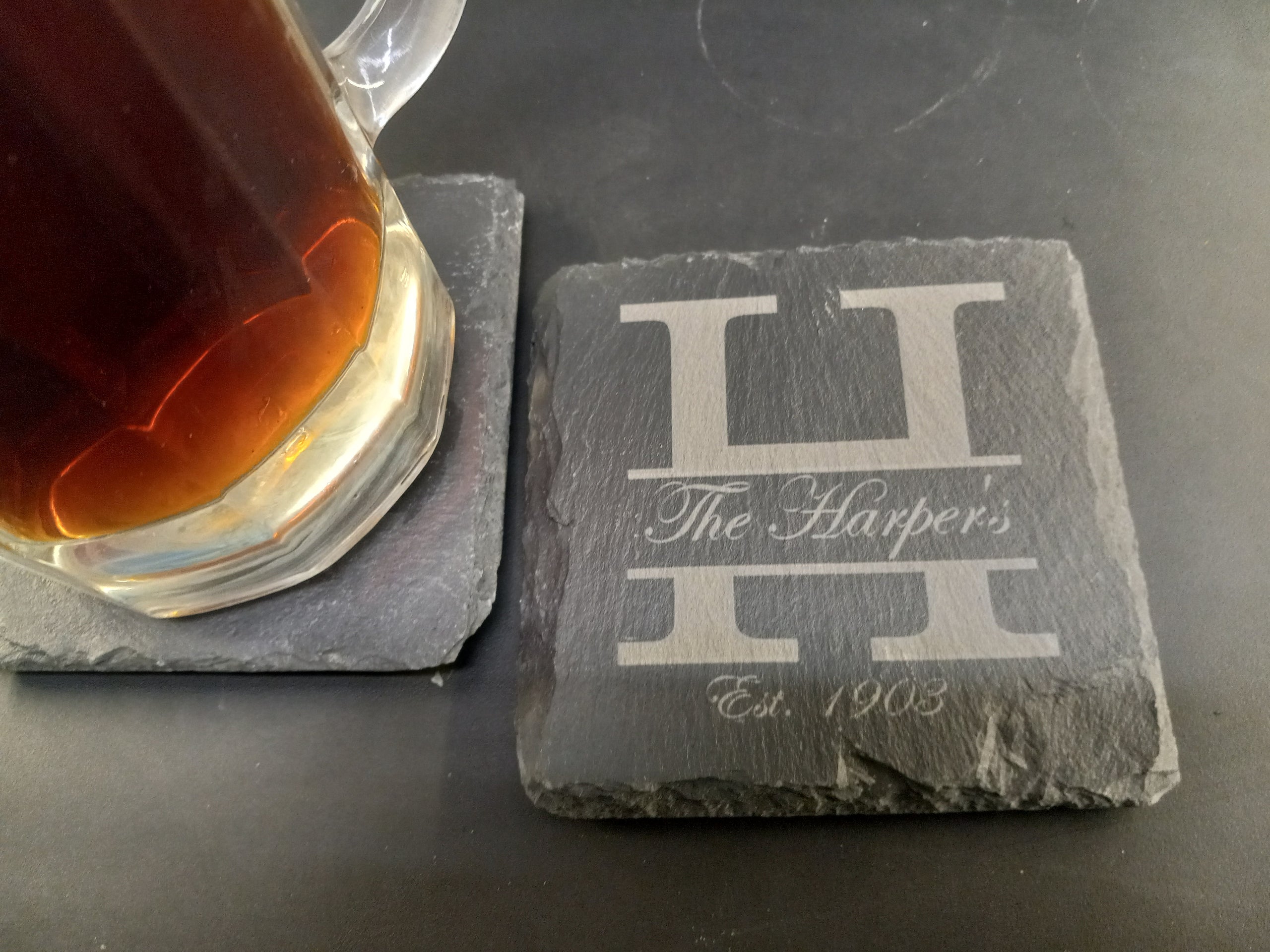 Square Slate Coaster- set of 4 | Trailblazer Laser